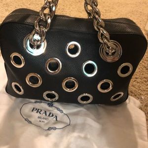 Prada | Bags | Authentic Prada Rare Black Handbag | Poshmark